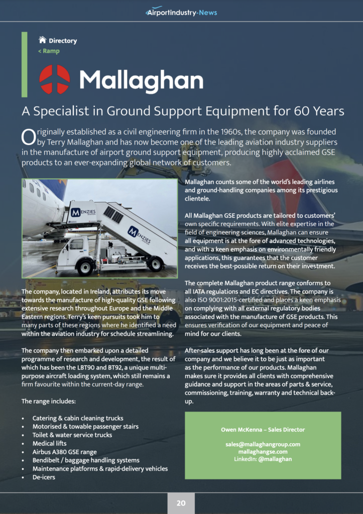 Mallaghan: A Specialist in Ground Support Equipment for 60 Years